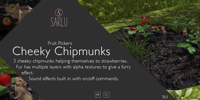 Second Life Marketplace - !S! Cheeky Chipmunks: Fruit Pickers v2.0